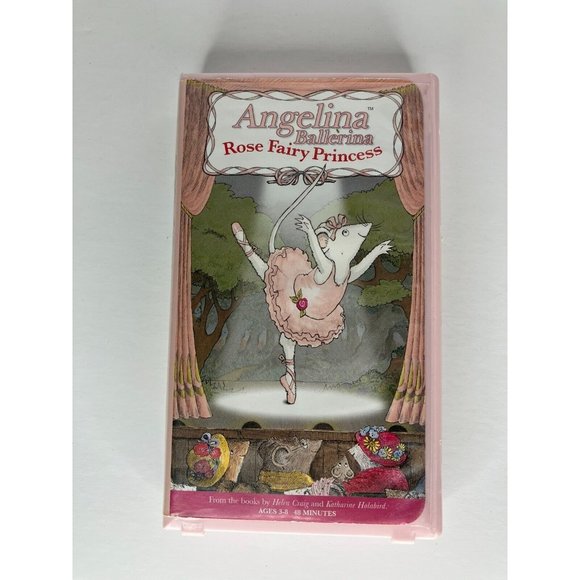 Media | Angelina Ballerina Rose Fairy Princess Mouse Vhs Pink Case ...